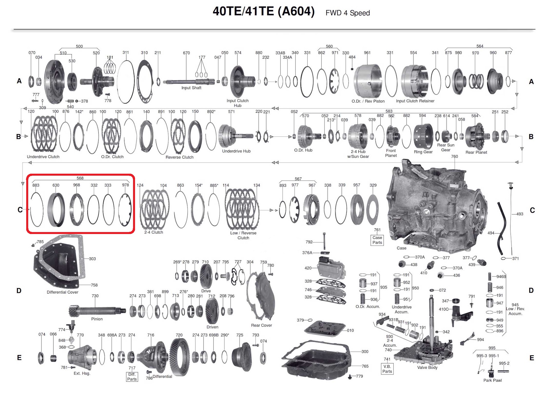 Piston assembly 2-4 CLUTCH automatic transmission A604 62TE 05102880AA ...