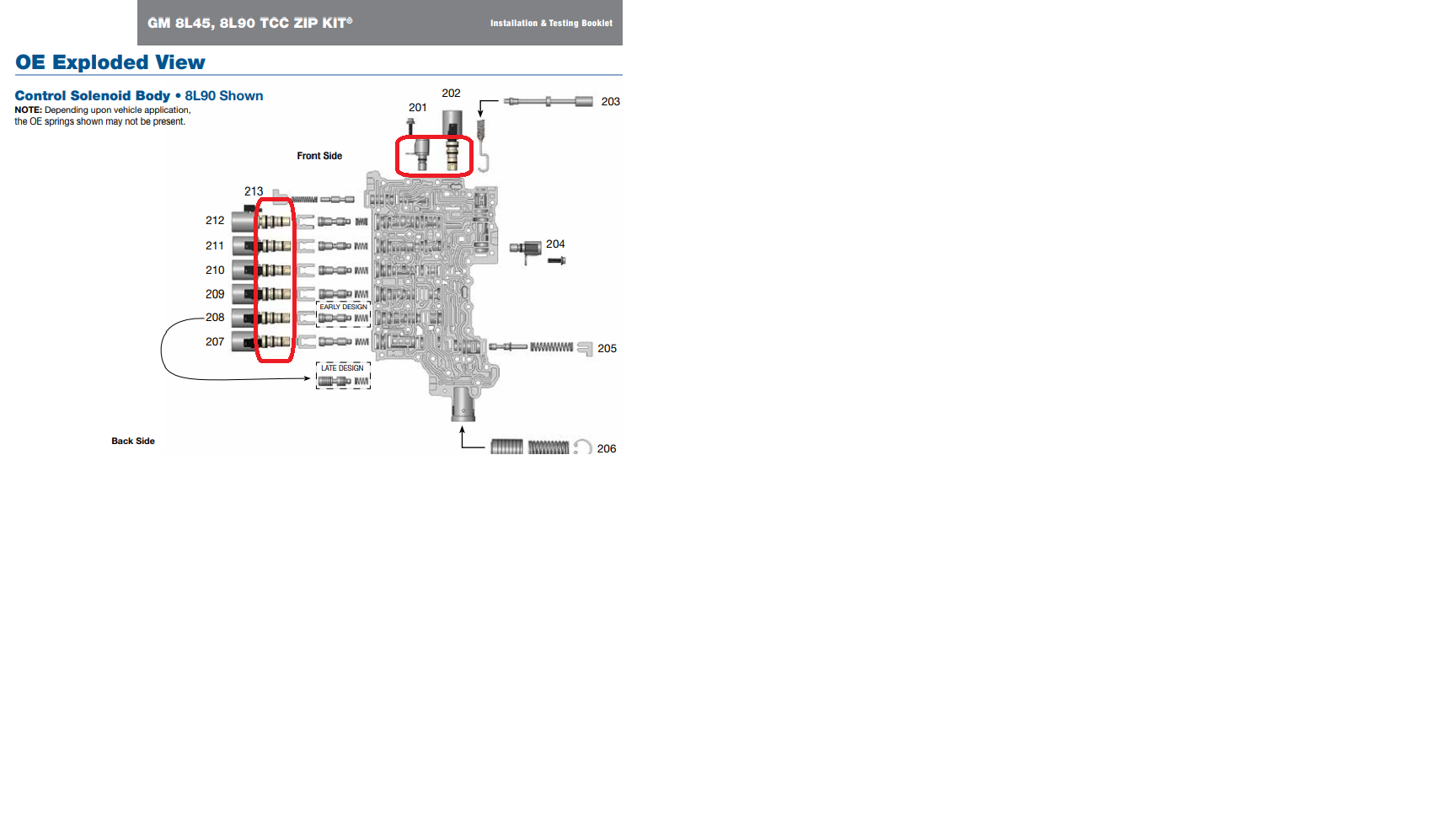 Solenoid oring kit 8L45