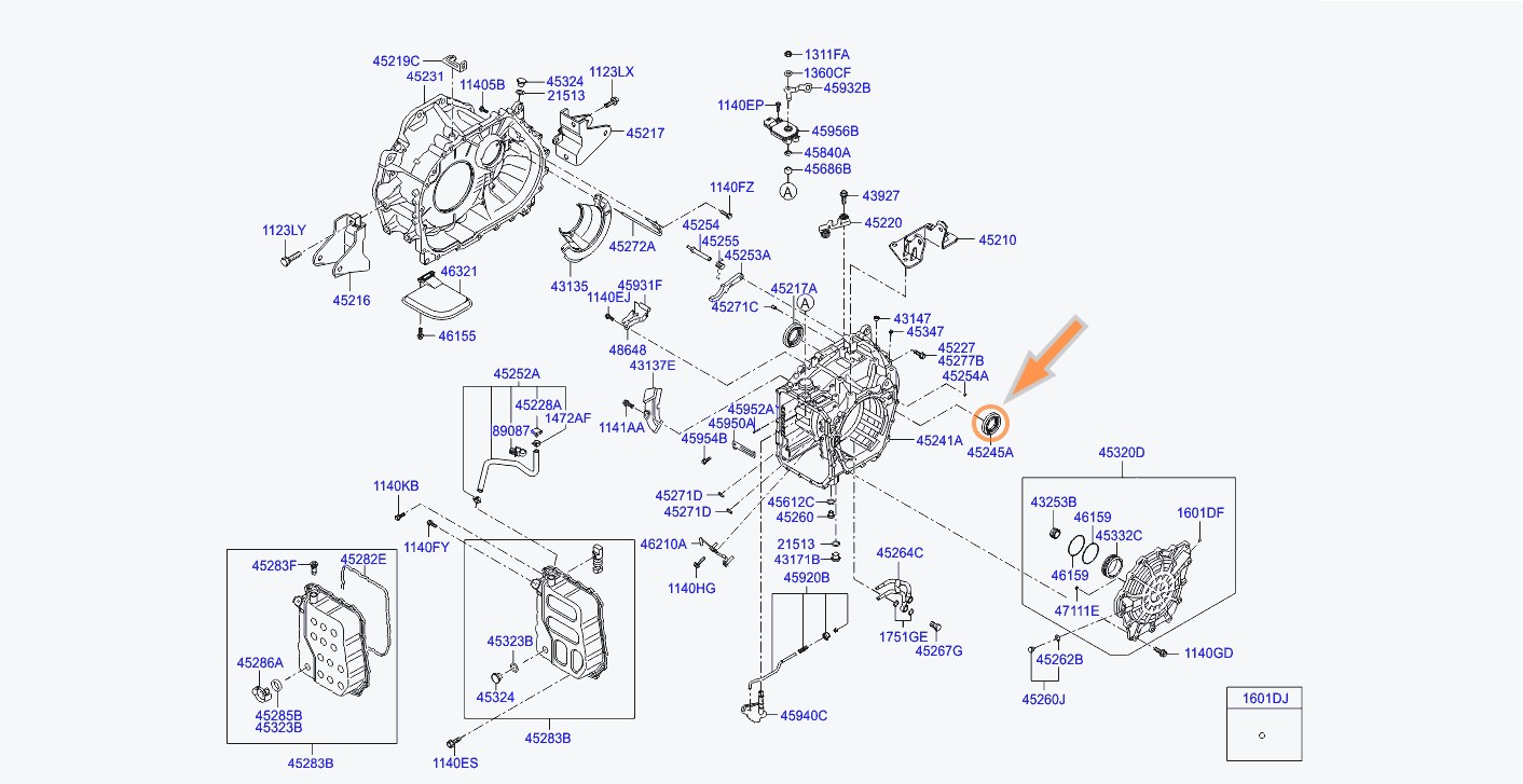 Axle left oil seal A6MF1 A6MF2H HYUNDAI KIA 452453B210 [40mm x 70mm x ...