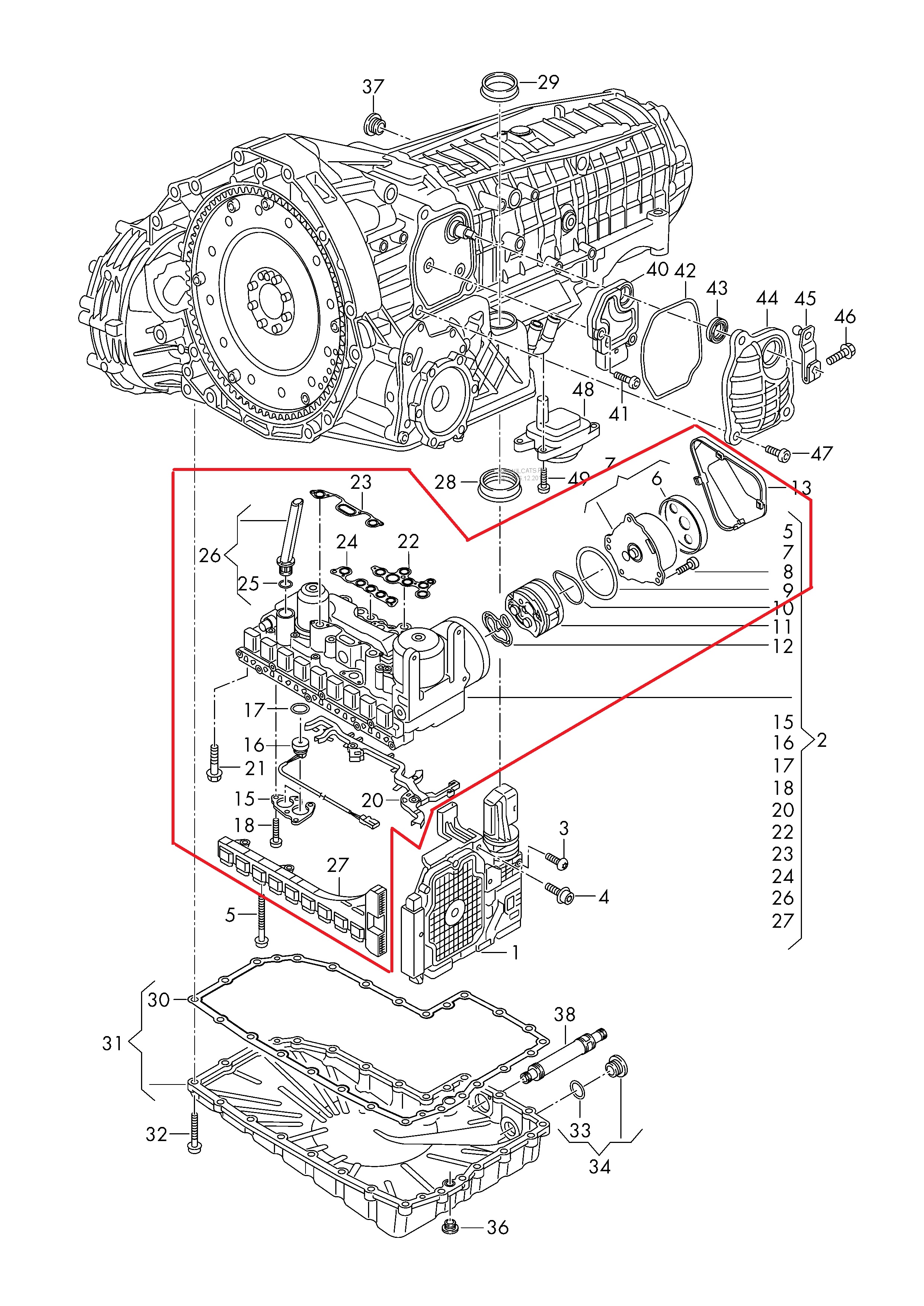 Hydraulic part mechatronics 0CK 0CL 0CJ DL382 S-tronic (removed from ...