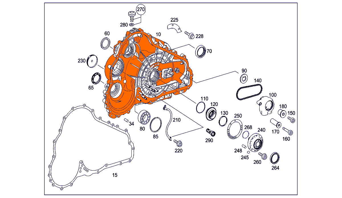 Front housing MERCEDES-BENZ CVT 722.8 A1693706111 A 169 370 61 11 from ...