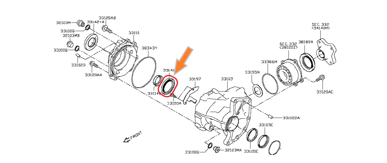 Right Axle Internal Oil Seal JATCO JF016 331424BA0A 33142 4BA0A 52mm X Right Axle Internal Oil Seal JATCO JF016 331424BA0A 33142 4BA0A 52mm X