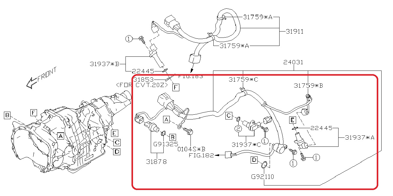 External wiring harness TR690 (Connectors: oil pressure, CVT speed ...