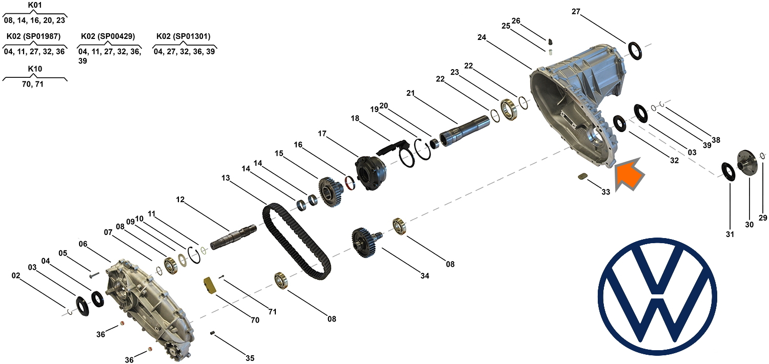 Transfer case front housing VW Amarok VW Touareg 0BU [PL72T] | M0003026-08