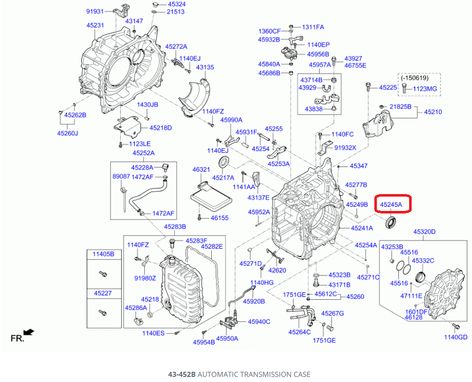 Axle oil seal right A6GF1 09-up 4524526200 4524526210 37x62x10/17