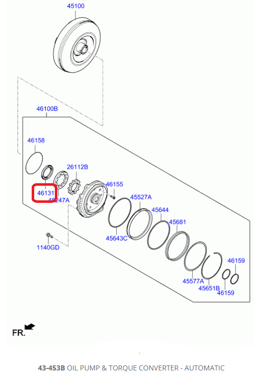 Oil pump seal A6MF1 A6GF1 09-up 461313B600 4613126AS0 OEM 43x60x6mm ...