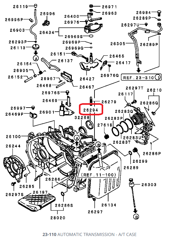 Housing end cap, automatic transmission F4A41 F4A42 F4A51 MD758173