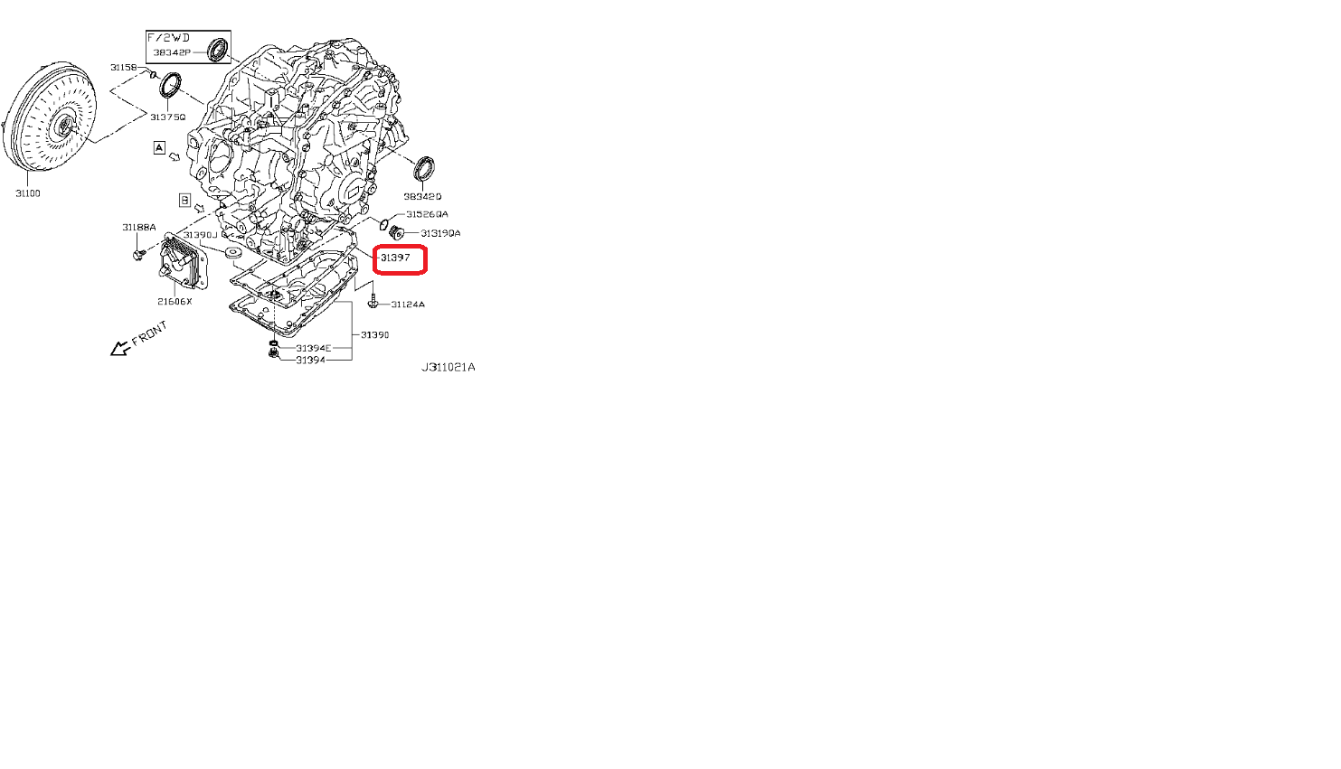 Oil pan gasket JF011E JF017E 313971XF0D - metal 21 holes from MAKTRANS ...