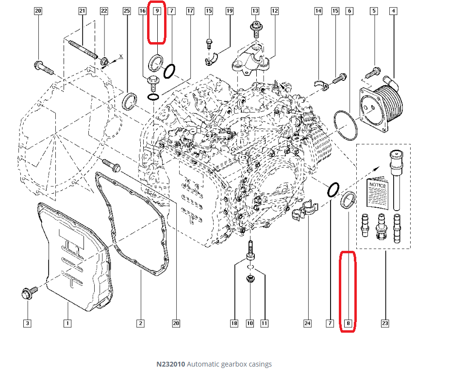 Left axle oil seal L=R JF613E 2702A021 7701065854 383421XK0A 42x59x8/12 ...